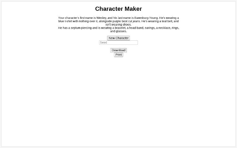 Character Maker ― Perchance Generator