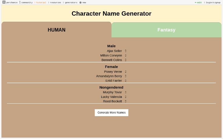 Character Name Generator
