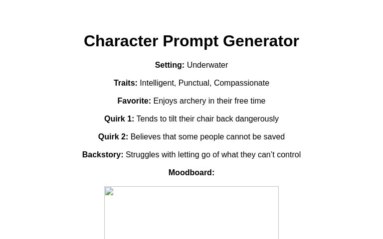 Character Prompt Generator