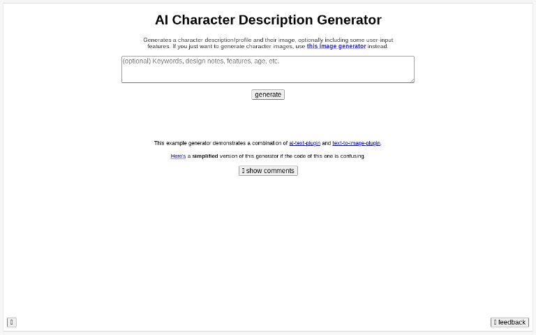 AI Character Description Generator
