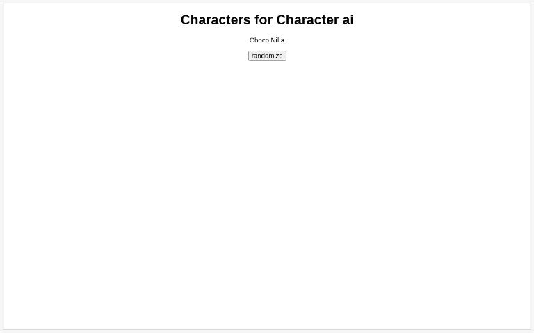 Characters for Character ai ― Perchance Generator