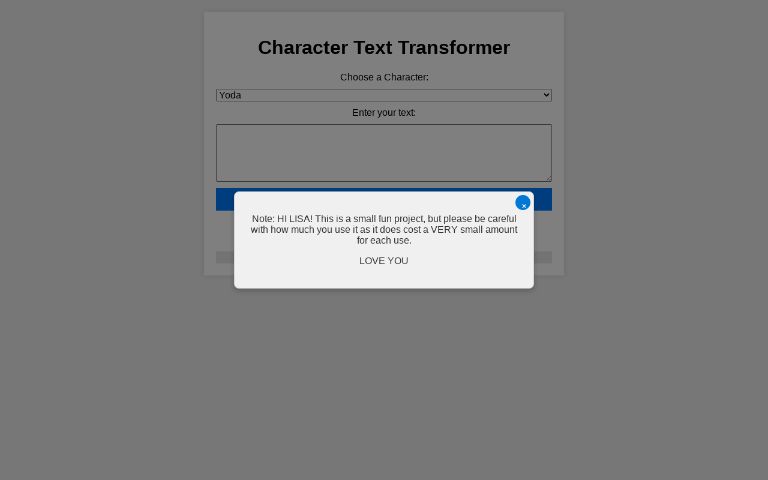 Character Text Transformer ― Perchance Generator