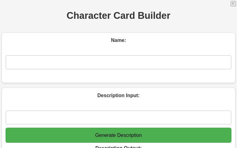 Character Card Builder ― Perchance Generator