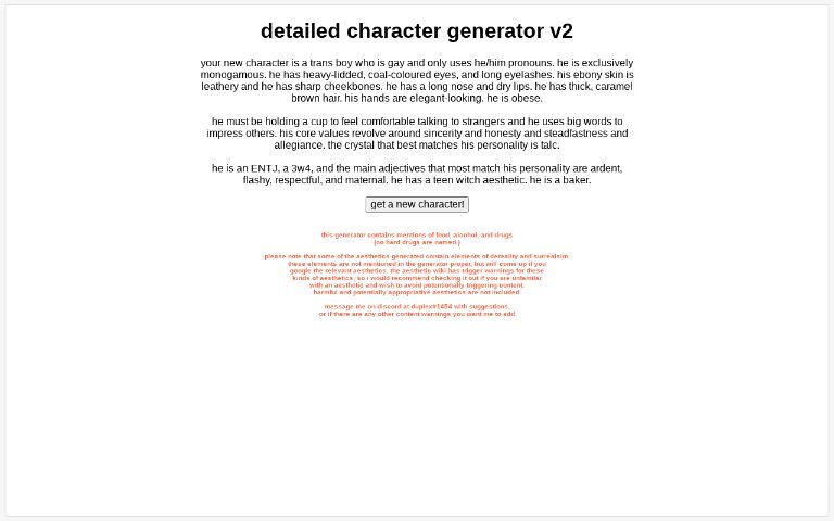 detailed character generator v2