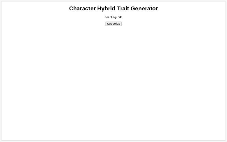 Character Hybrid Trait Generator