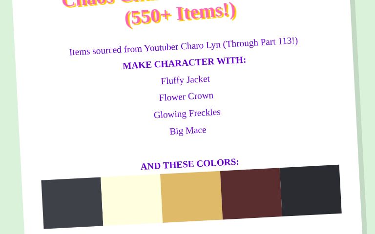 Chaos Character Generator (550+ Items!)