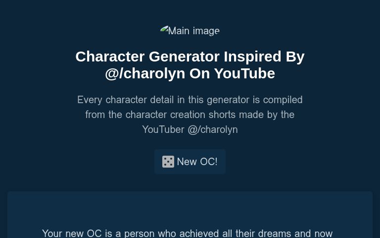 Character Generator Inspired By @/charolyn On YouTube