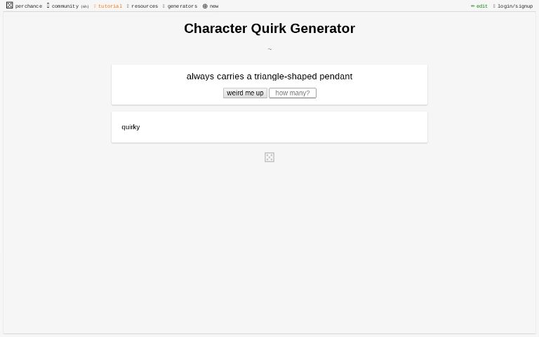 Character Quirk Generator