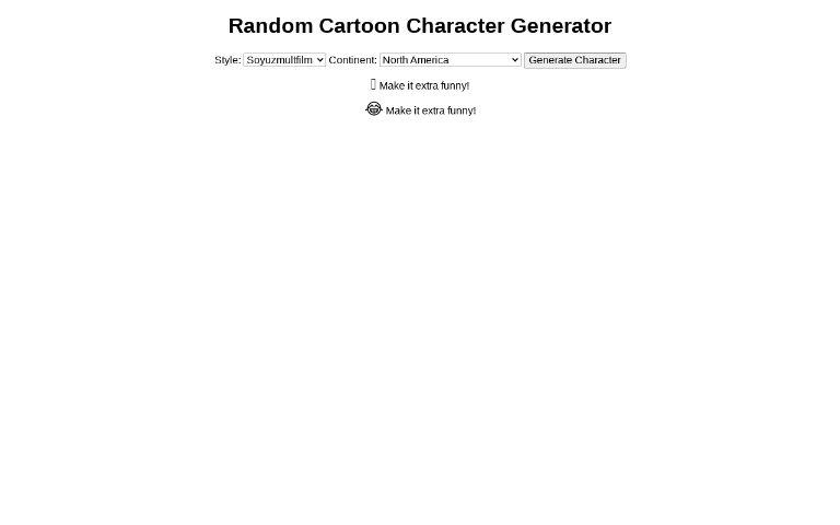 Random Cartoon Character Generator