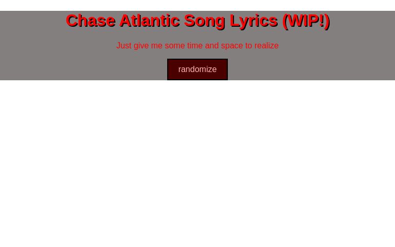 Chase Atlantic Song Lyrics (WIP!) ― Perchance Generator