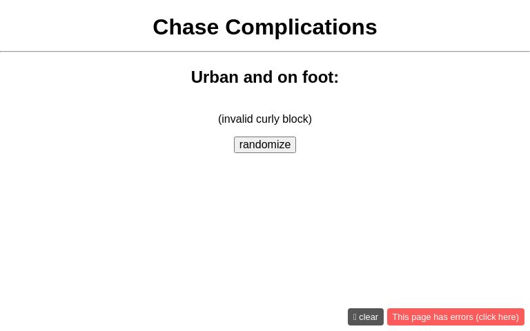 Chase Complications ― Perchance Generator