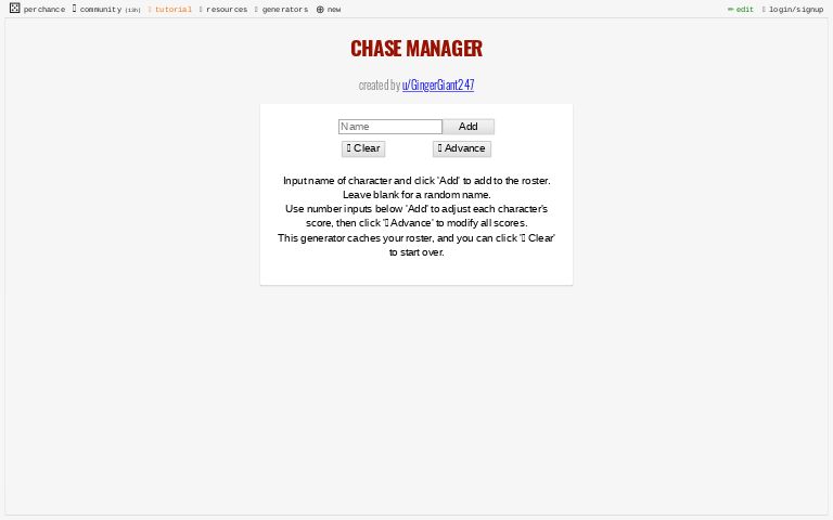 Chase Manager ― Perchance Generator