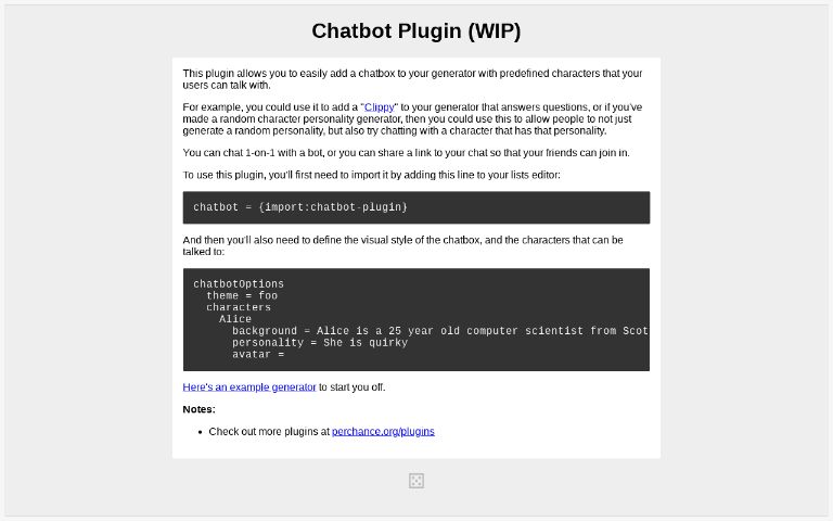 Chatbot Plugin (WIP)