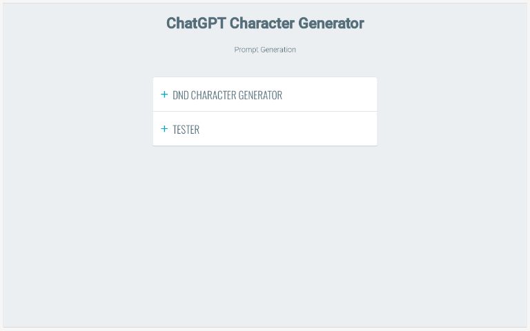 ChatGPT Character Generator