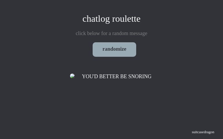 chatlog roulette ― Perchance Generator