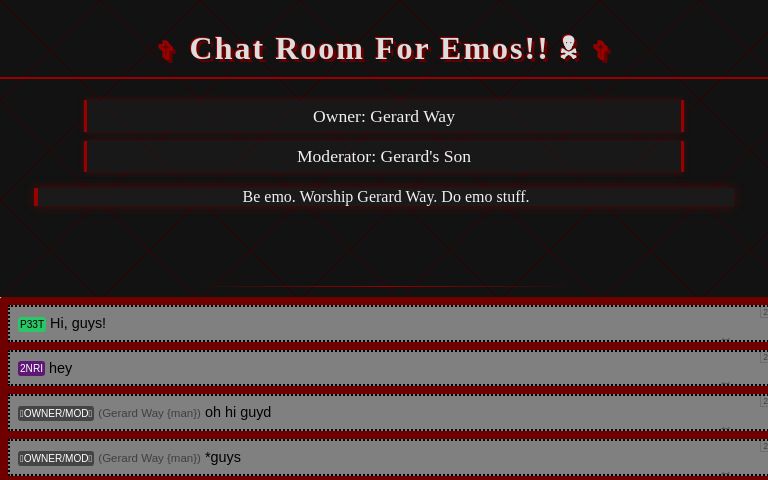 Chat Room For Emos!! ☠