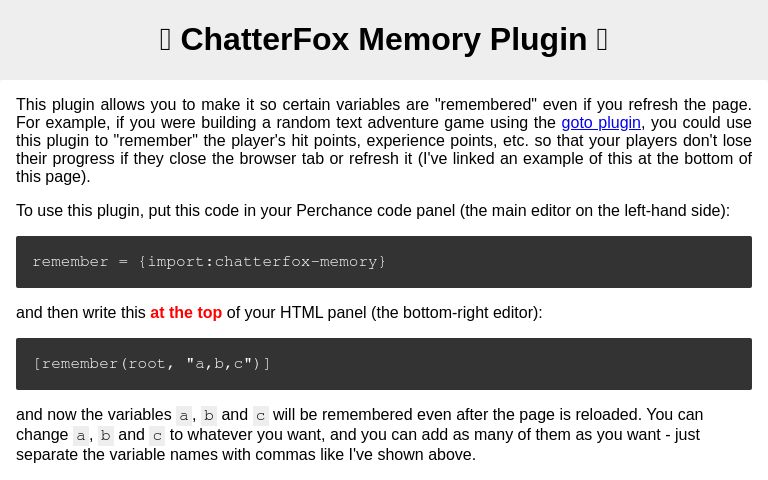 💾 ChatterFox Memory Plugin 💾