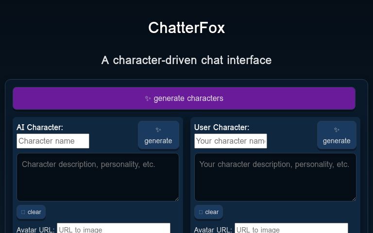 ChatterFox ― Perchance Generator
