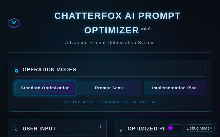 CHATTERFOX AI PROMPT OPTIMIZERv4.0 ― Perchance Generator