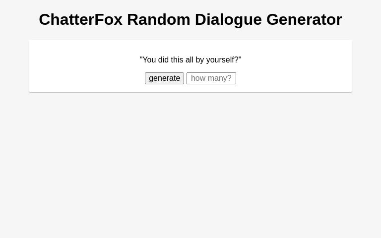 ChatterFox Random Dialogue Generator