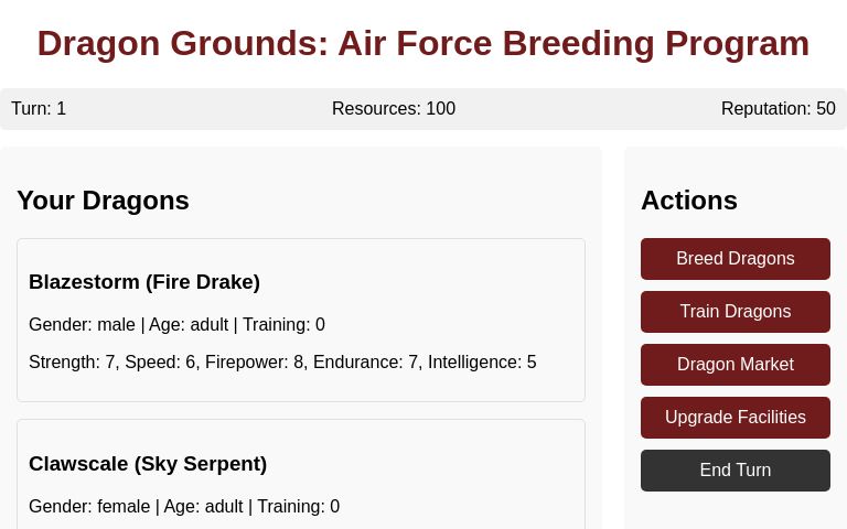 Dragon Grounds: Air Force Breeding Program ― Perchance Generator
