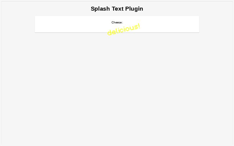 Splash Text Plugin