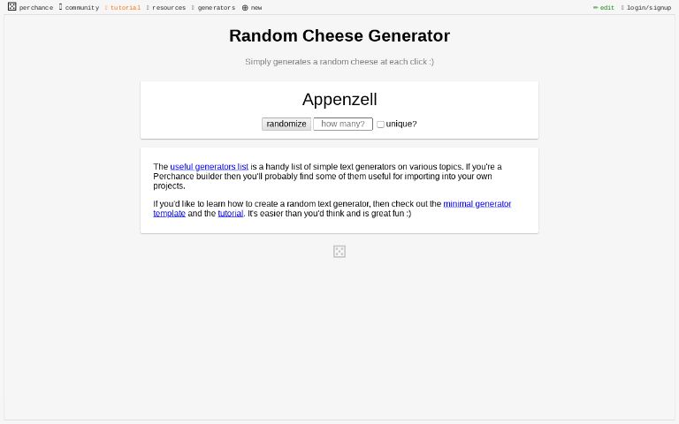 Random Cheese Generator
