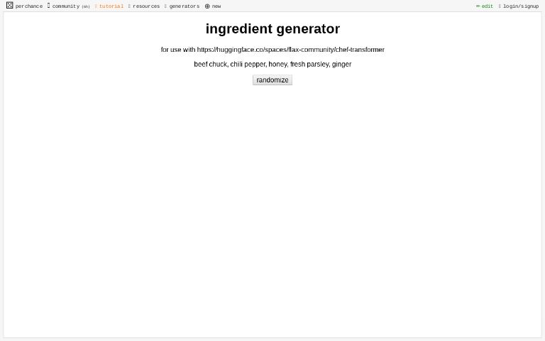 ingredient generator