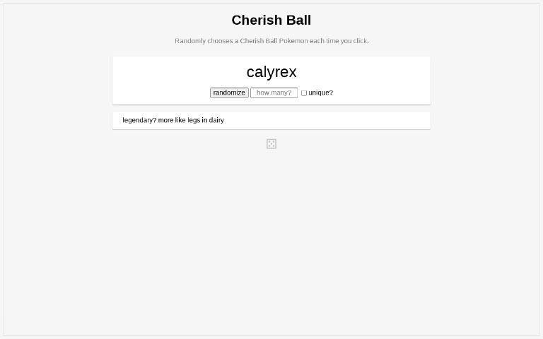 Cherish Ball ― Perchance Generator