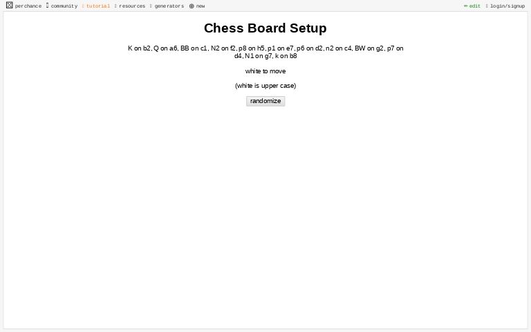 Chess Board Setup ― Perchance Generator
