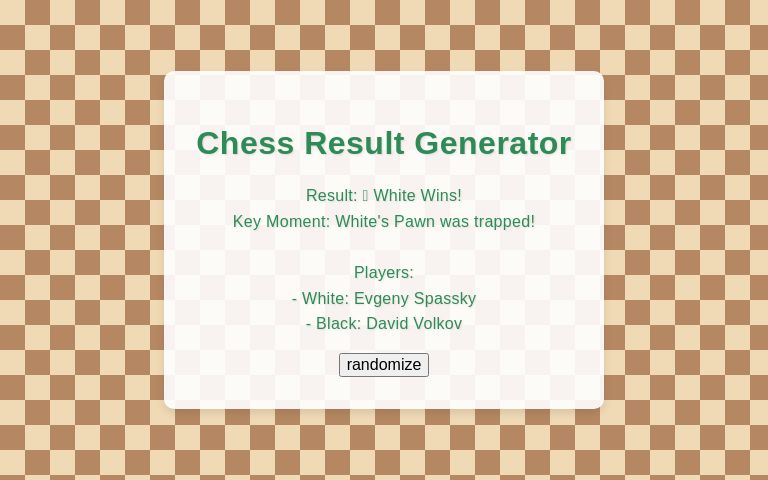 Chess Result Generator