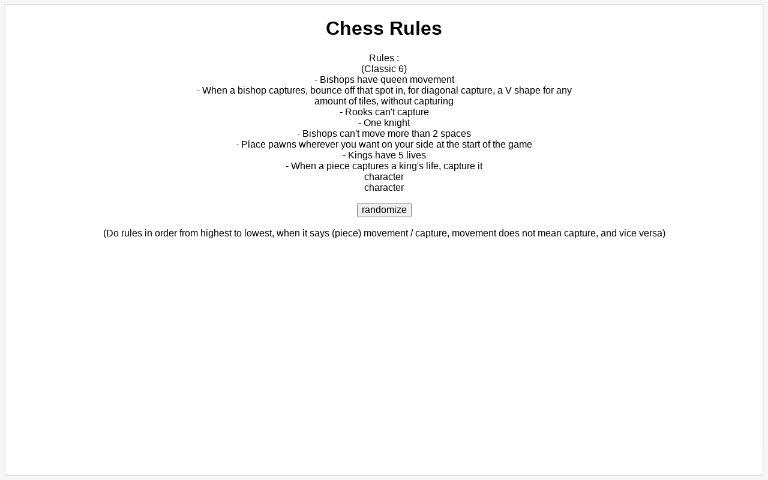 Chess Rules ― Perchance Generator