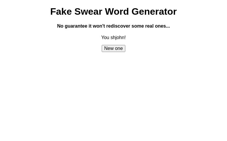 Fake Swear Word Generator