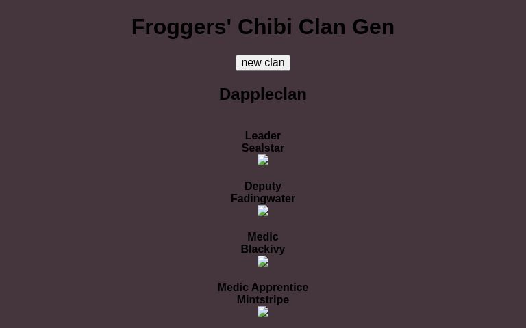Froggers' Chibi Clan Gen