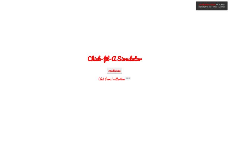 Chick-fil-A Simulator ― Perchance Generator