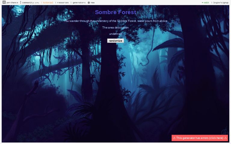 Sombre Forest ― Perchance Generator