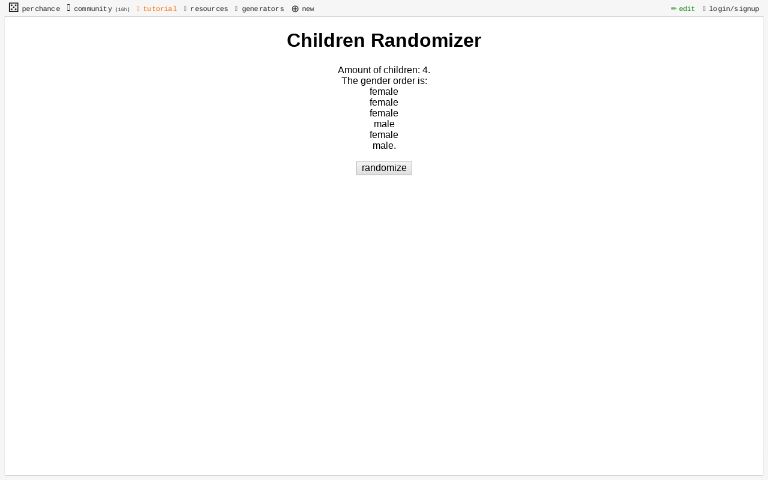 Children Randomizer ― Perchance Generator