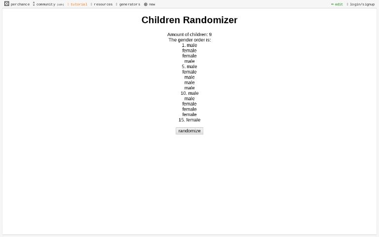 Children Randomizer ― Perchance Generator