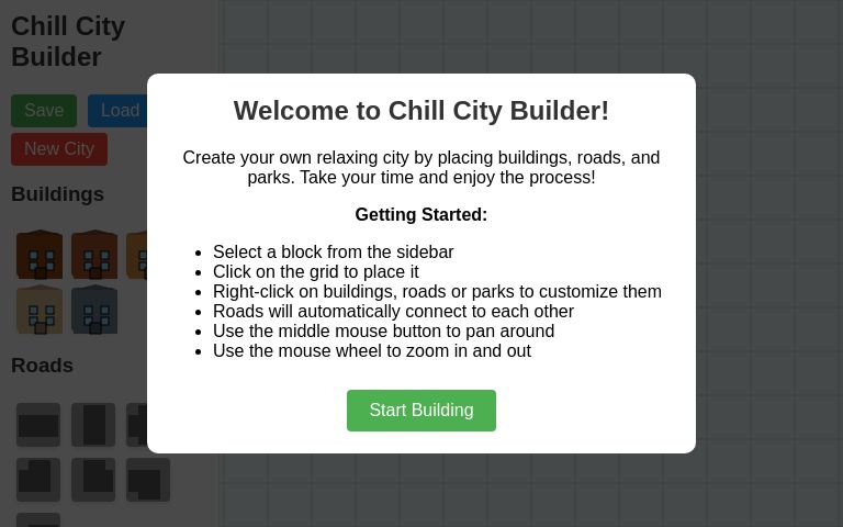 Chill City Builder ― Perchance Generator