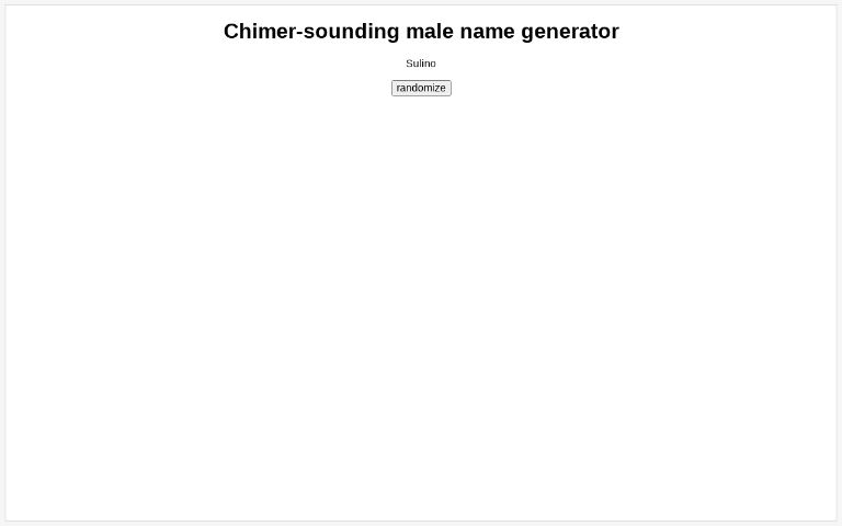 Chimer-sounding male name generator