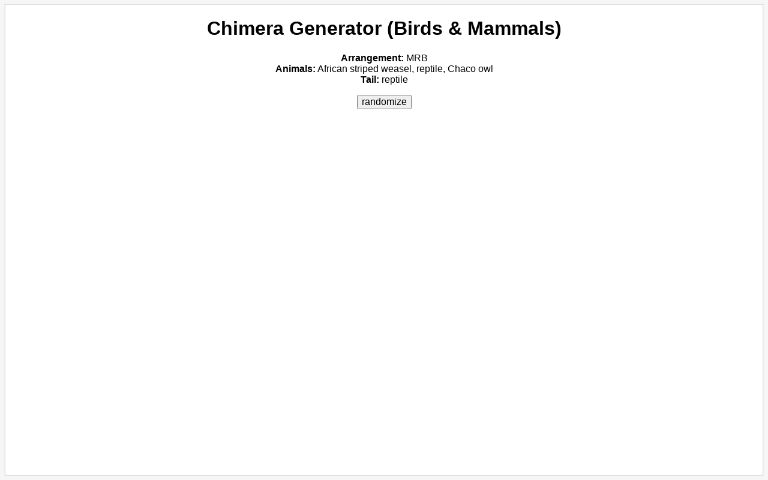 Chimera Generator (Birds & Mammals)