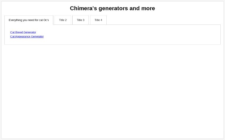 Chimera's generators and more