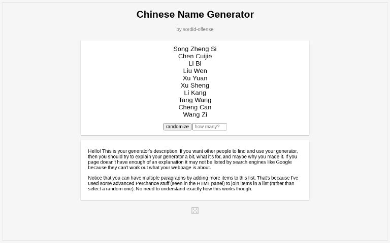 Chinese Name Generator