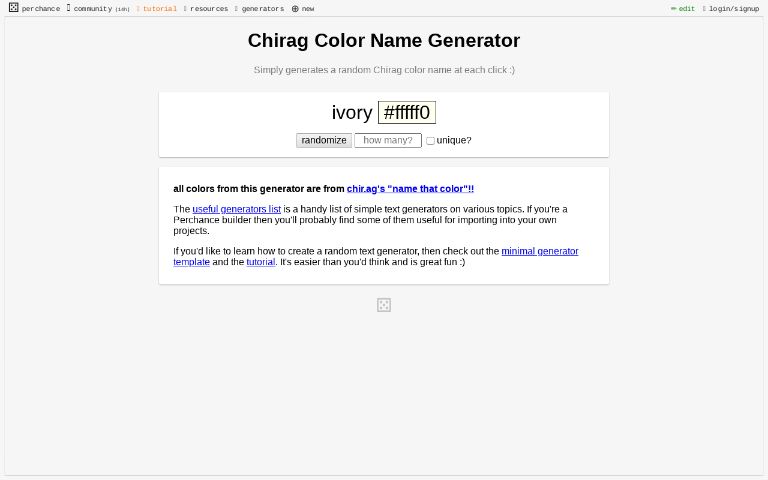 Chirag Color Name Generator