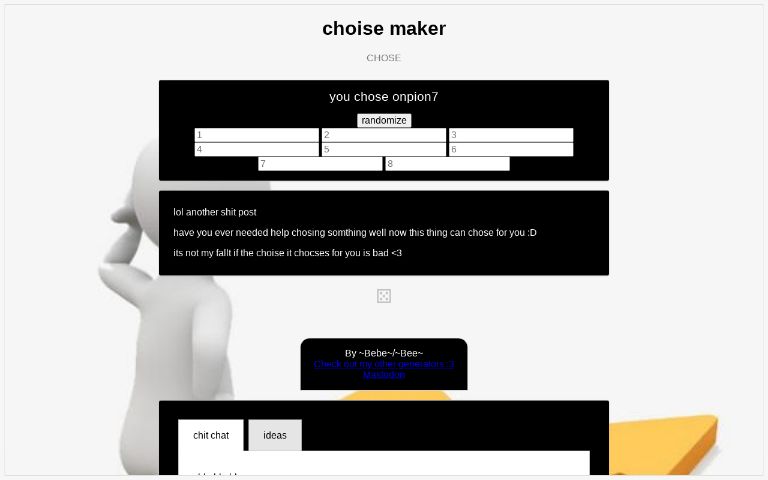 choise maker ― Perchance Generator
