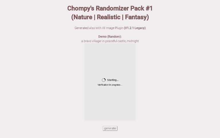 Chompy's Randomizer Pack #1(Nature | Realistic | Fantasy) ― Perchance Generator