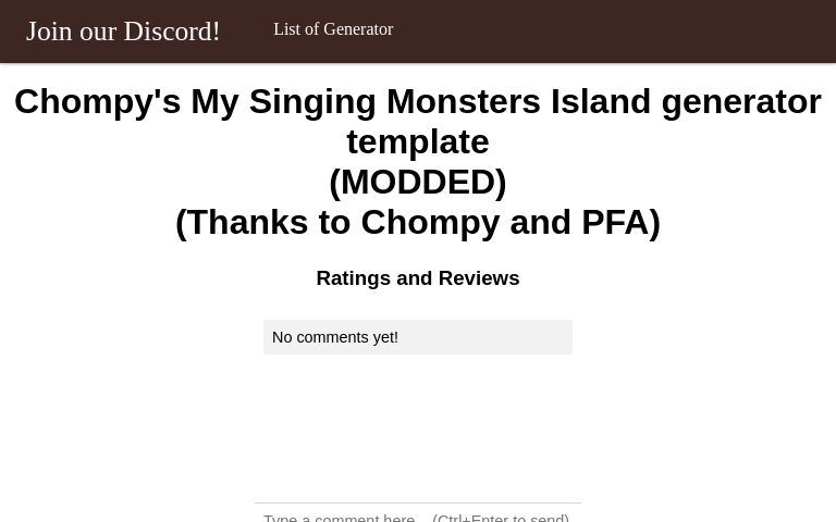 Chompy's My Singing Monsters Island generator template (MODDED)(Thanks ...