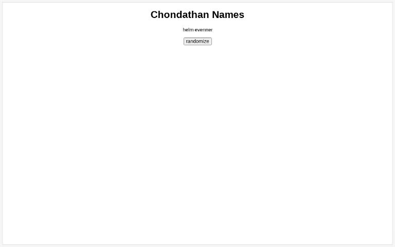 Chondathan Names ― Perchance Generator