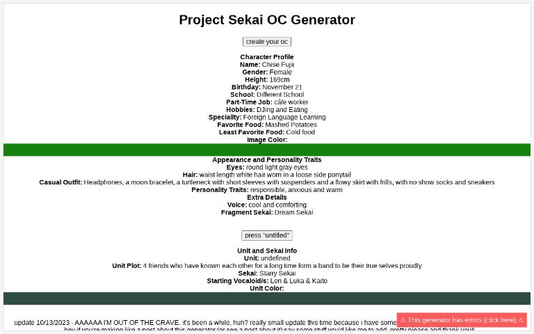 Project Sekai OC Generator