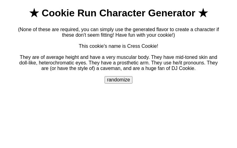 Cookie Run Character Generator ★
